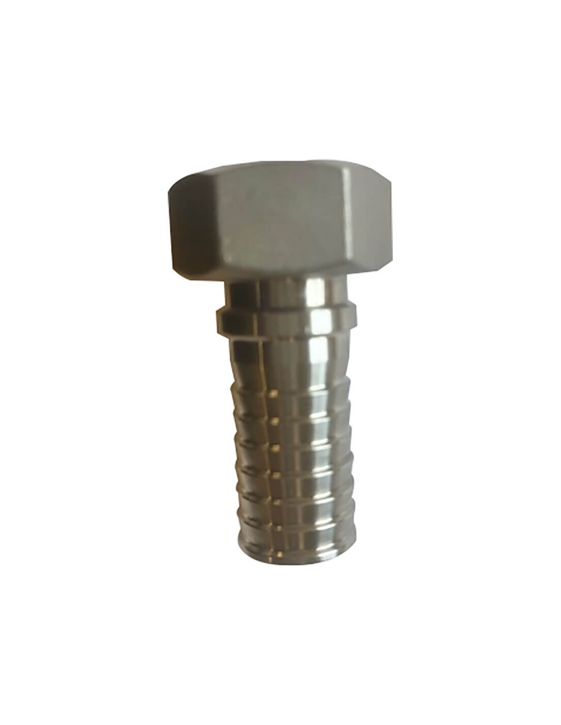 Raccord cannelé droit femelle - écrou tournant - Inox